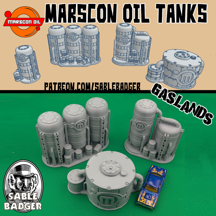 3D Printable Gaslands - Oil Tanks Terrain - Marscaon Oil Refinery by ...
