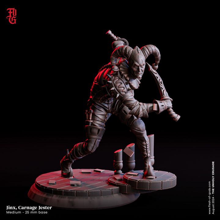 3D Printable Jinx, Carnage Jester by Flesh of Gods