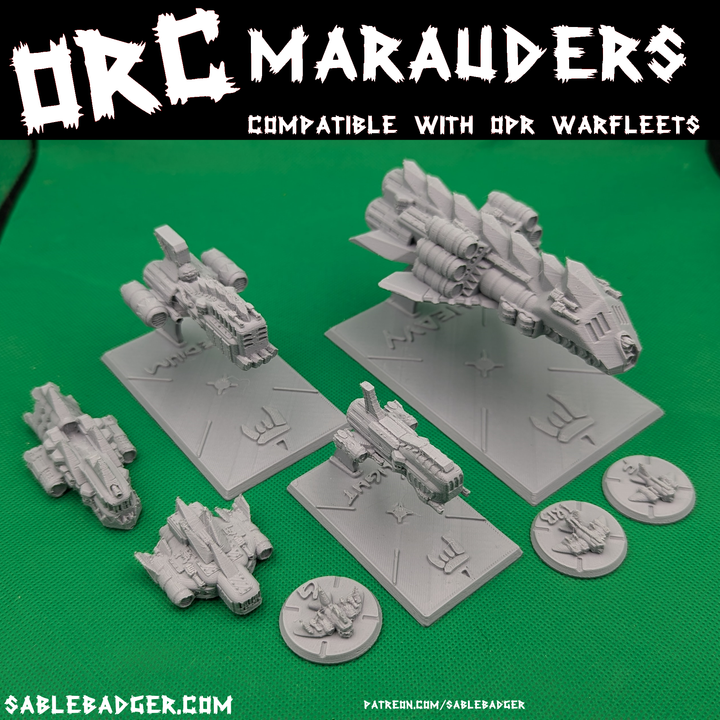 3D Printable OPR Warfleets - Orc Marauders by brander roullett