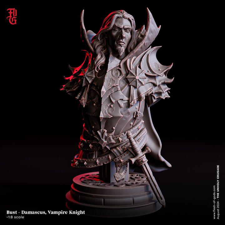 3D Printable Damascus, Vampire Knight (Bust) by Flesh of Gods