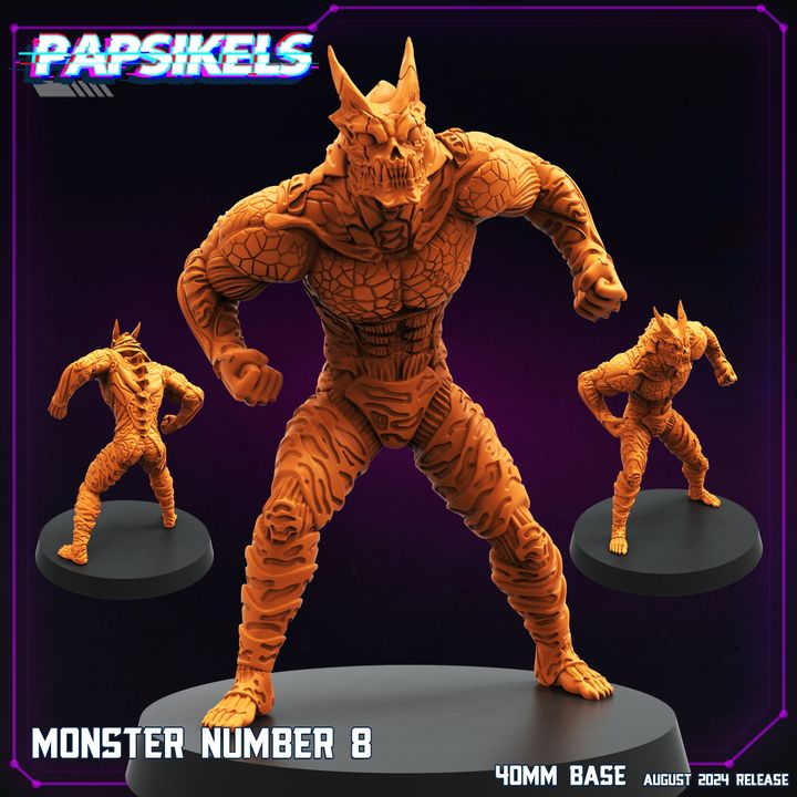 3D Printable MONSTER NUMBER 8 by PAPSIKELS MINIATURES
