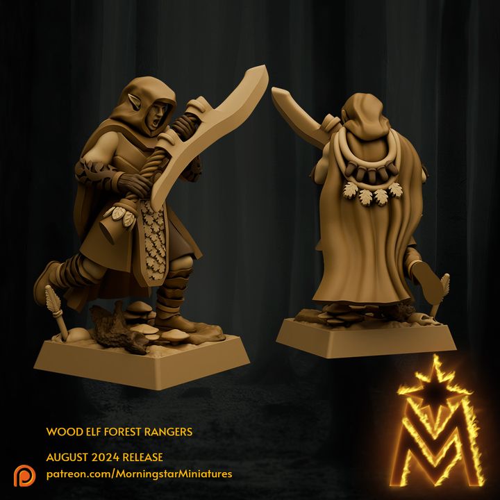 3D Printable Wood Elf Forest Rangers | 32mm Scale Presupported ...