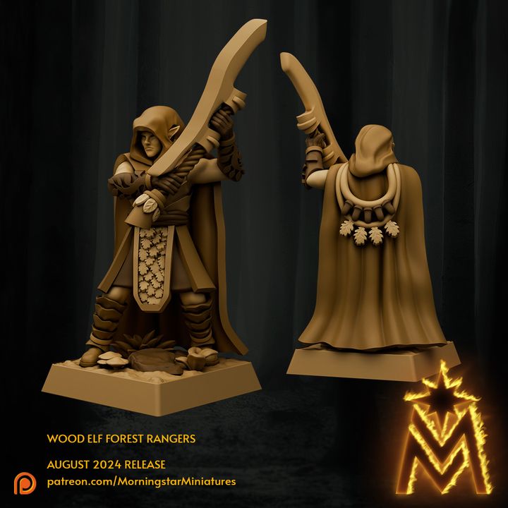 3D Printable Wood Elf Forest Rangers | 32mm Scale Presupported ...