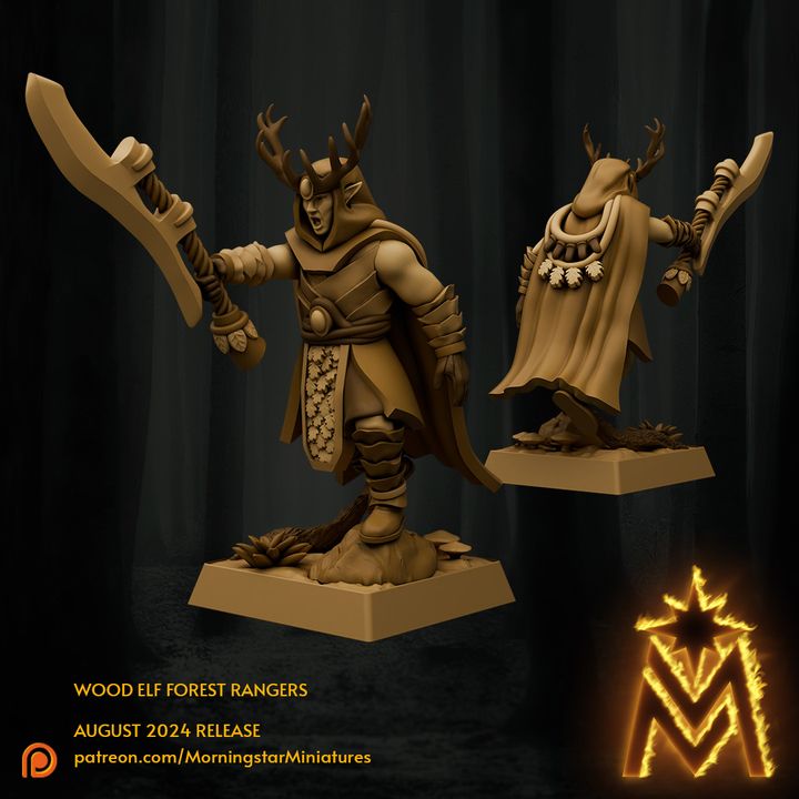 3D Printable Wood Elf Forest Rangers | 32mm Scale Presupported ...