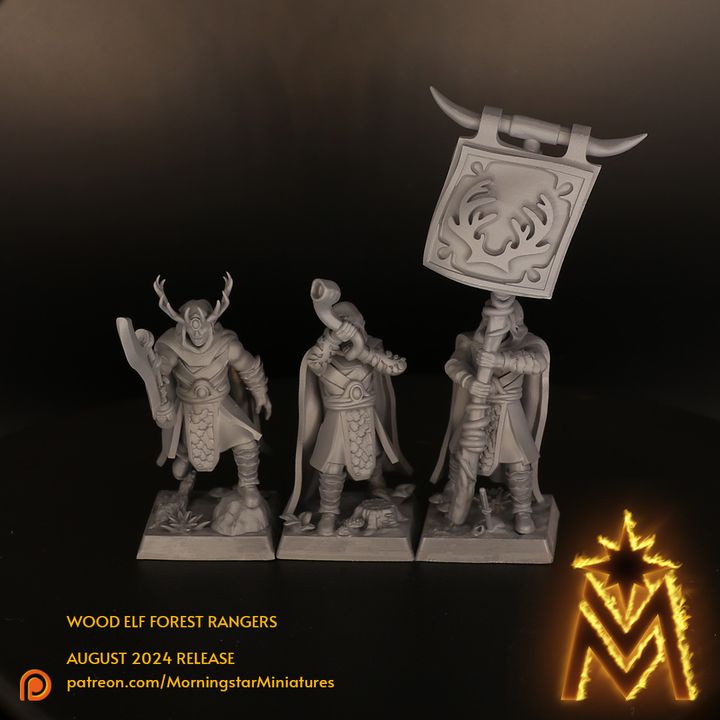 3D Printable Wood Elf Forest Rangers | 32mm Scale Presupported ...