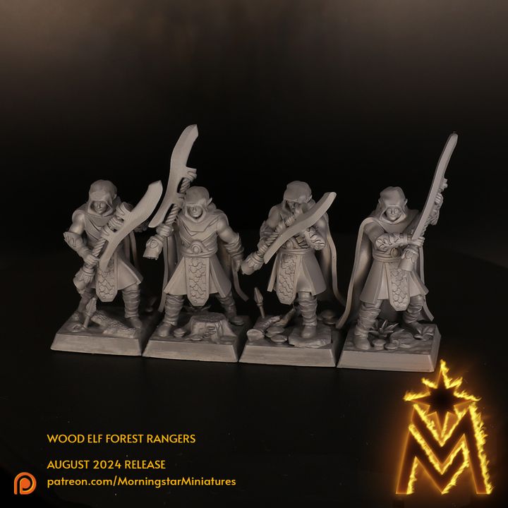 3D Printable Wood Elf Forest Rangers | 32mm Scale Presupported ...