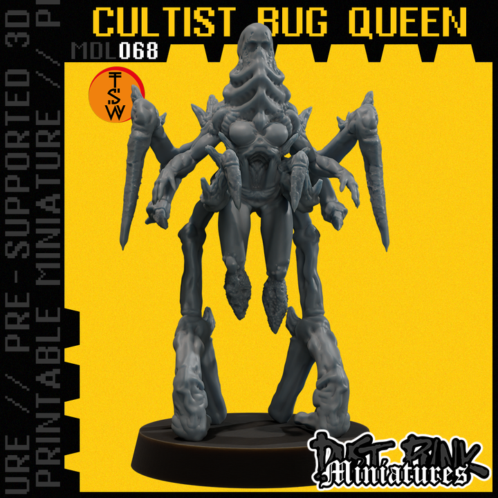 3D Printable MDL068 CULTIST BUG QUEEN [PRE-SUPPORTED] by Django OCP