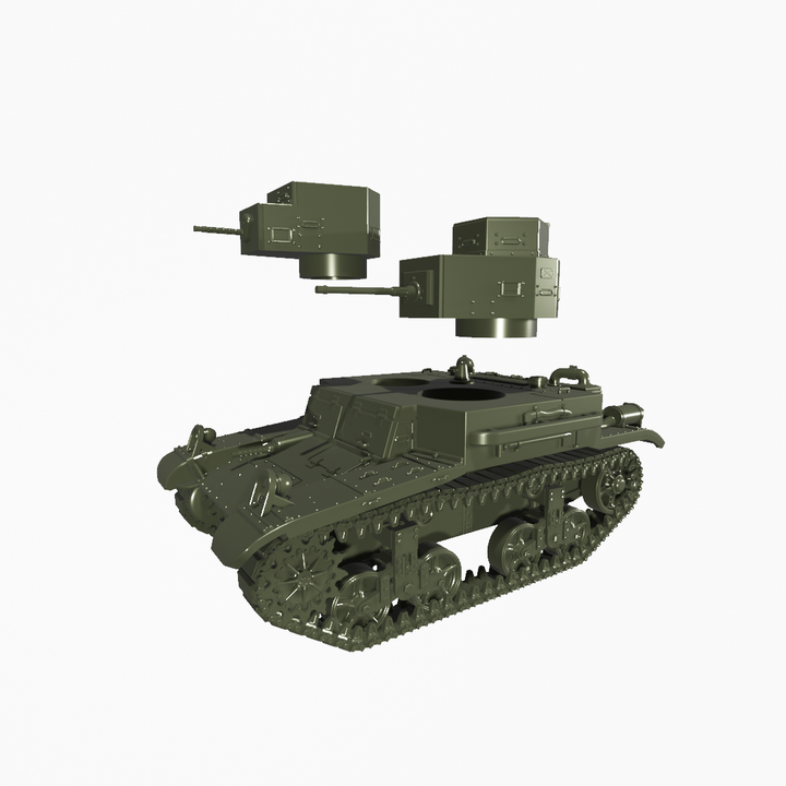 3D Printable Light Tank M2A3 (US, Interwar+WW2) by Wargame3d
