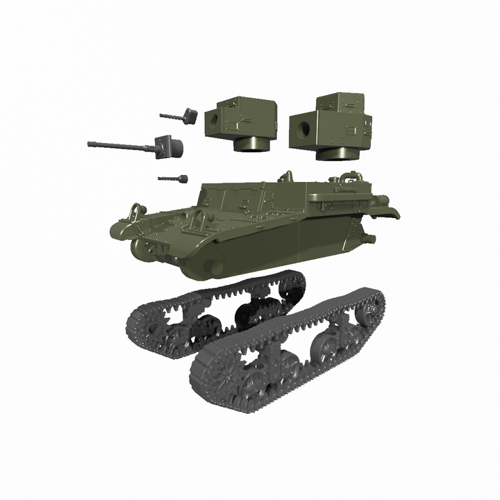 3D Printable Light Tank M2A3 (US, Interwar+WW2) by Wargame3d