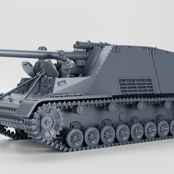 3D Printable SPG Hummel (Sd.Kfz.165) + 3 Tankmen (Germany, WW2) by ...