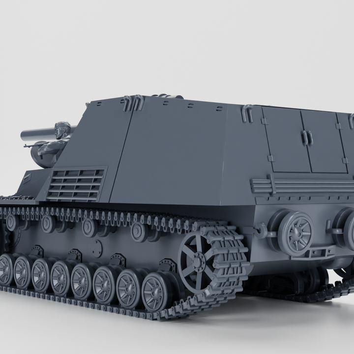 3D Printable SPG Hummel (Sd.Kfz.165) + 3 Tankmen (Germany, WW2) by ...