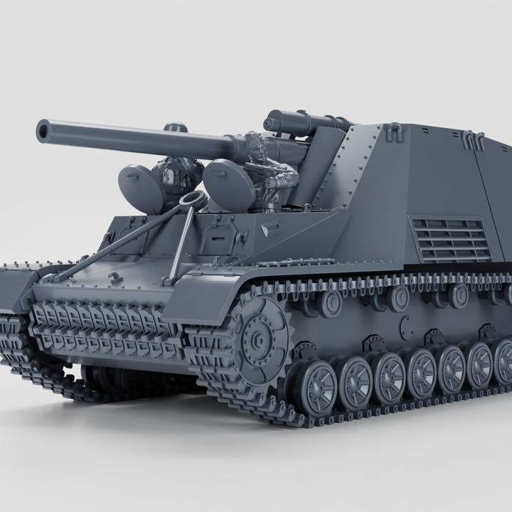 3D Printable SPG Hummel (Sd.Kfz.165) + 3 Tankmen (Germany, WW2) by ...