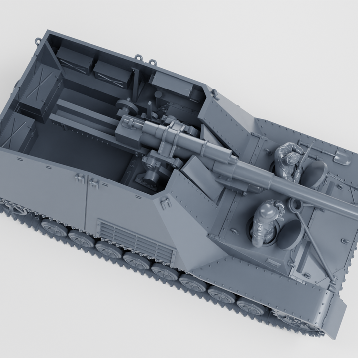 3D Printable SPG Hummel (Sd.Kfz.165) + 3 Tankmen (Germany, WW2) by ...