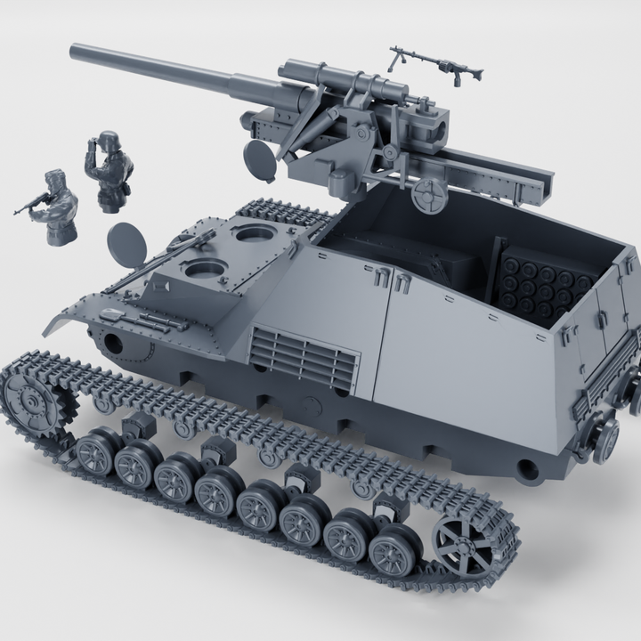 3D Printable SPG Hummel (Sd.Kfz.165) + 3 Tankmen (Germany, WW2) by ...