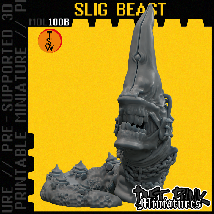 3D Printable MDL100B SLIG BEAST [PRE-SUPPORTED] by Dust Punk Miniatures