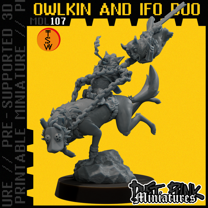 3D Printable MDL107 OWLKIN AND IFO DUO [PRE-SUPPORTED] by Django OCP