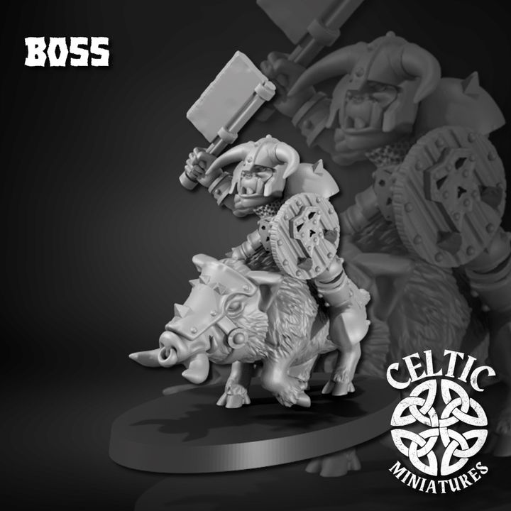 3D Printable Orc Boar Riders by Celtic Miniatures