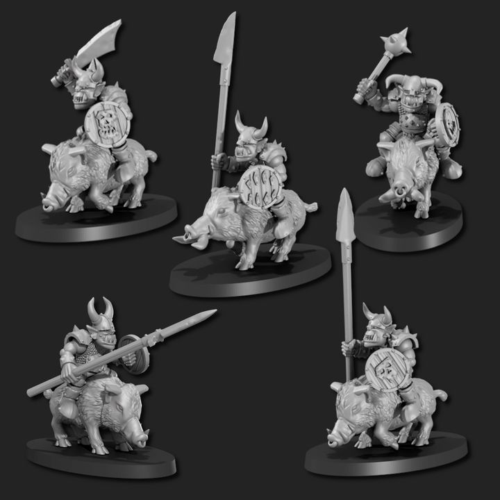 3D Printable Orc Boar Riders by Celtic Miniatures