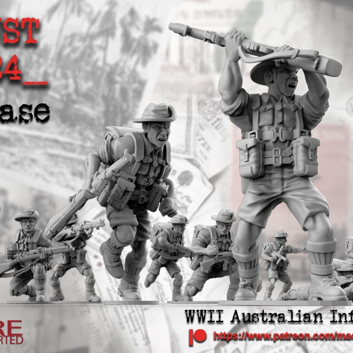 3D Printable WWII Australian Infantry by BattleCat Miniatures