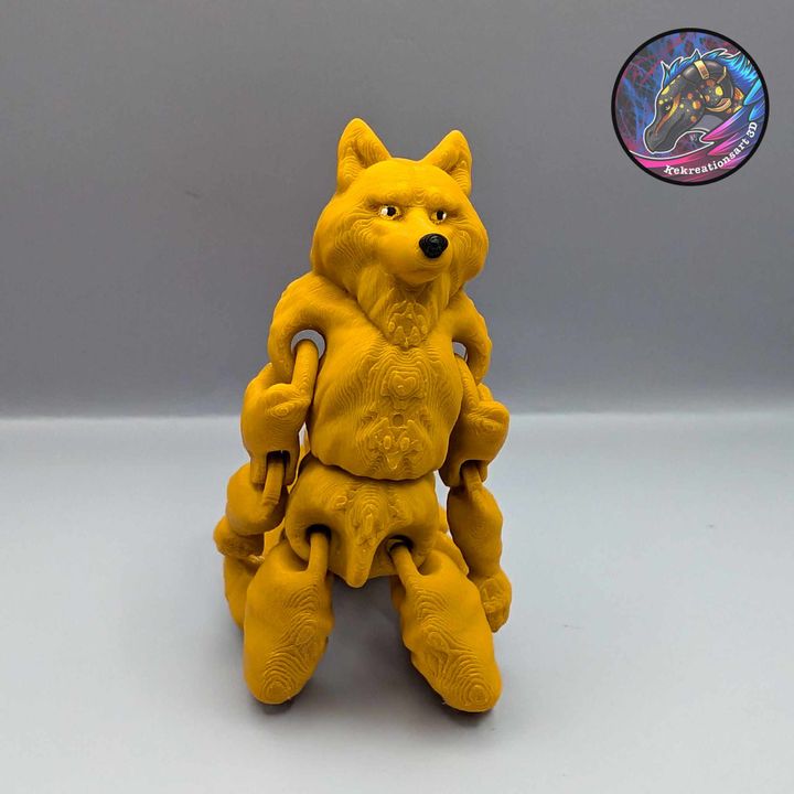 3D Printable Flexi Mini and Tiny Werewolf Keychain by Kirsten M