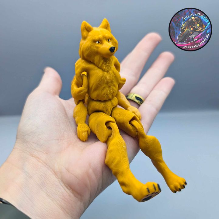 3D Printable Flexi Mini and Tiny Werewolf Keychain by Kirsten M