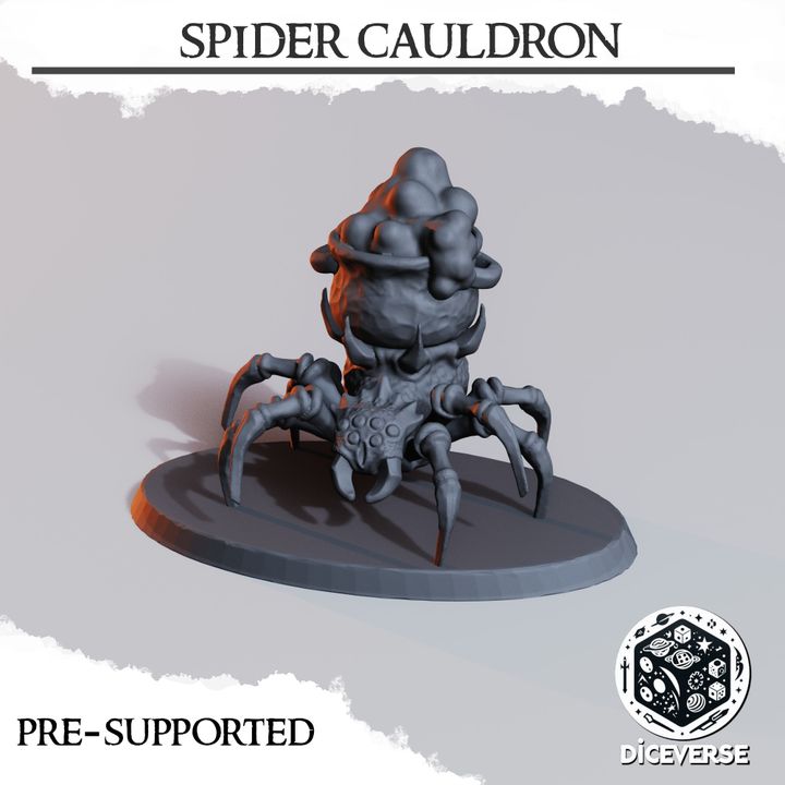 3D Printable Goblin Spell: Spider Cauldron by Diceverse