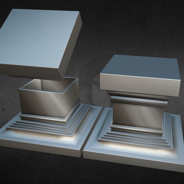 3D Printable 2 version stl file 1 Gustave style golden pedestal base 2 ...