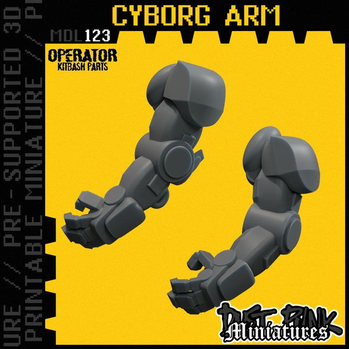 3D Printable MDL123 CYBORG ARMS [PRE-SUPPORTED] by Django OCP