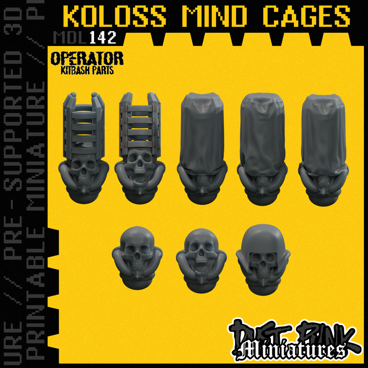 3D Printable MDL142 KOLOSS MIND CAGES [PRE-SUPPORTED] by Django OCP