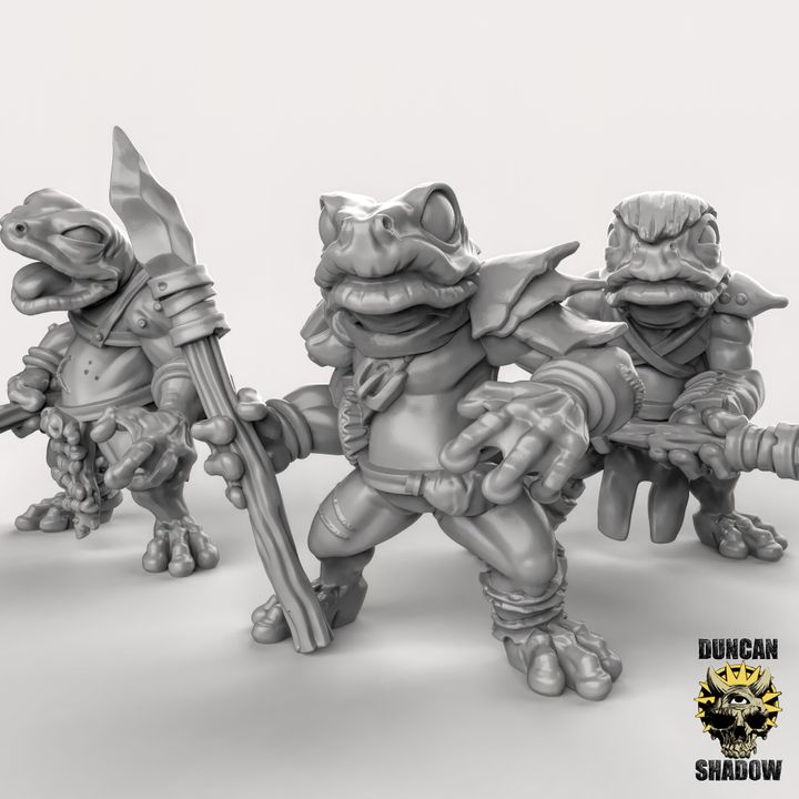 3D Printable Frog Folk Bundle (Pre Supported) by Duncan Shadow