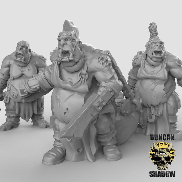 3D Printable Ogre Bundle (Pre Supported) by Duncan Shadow