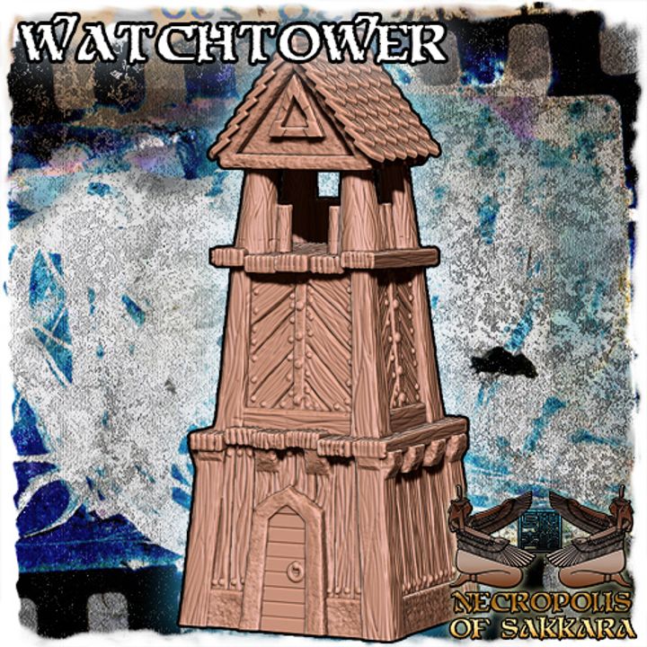 3D Printable Fantasy Wooden Watchtower by Pharaoh's Workshop