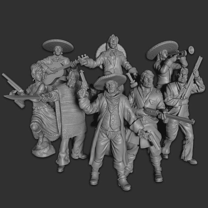 3D Printable Los Rebeldes - Gang Set by Gangfight Games