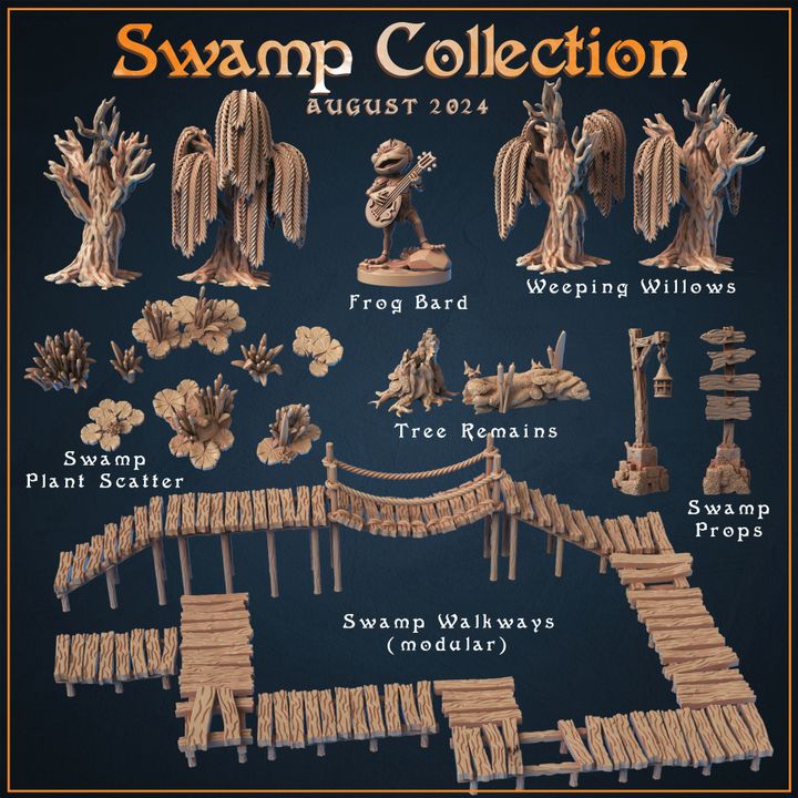 3D Printable Swamp Collection by World Forge Miniatures