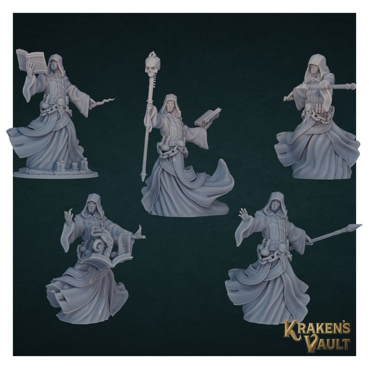 3D Printable Cultist Mages, Bundle by Kraken's Vault