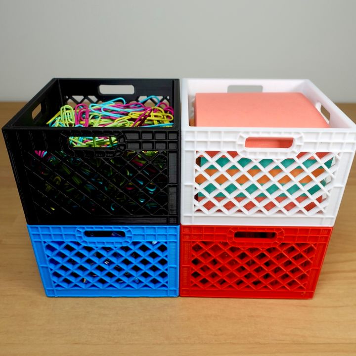 3D Printable Milk Crate Organizer by MysticMesh3D