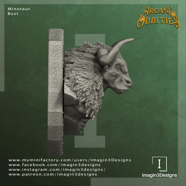 3D Printable Minotaur Bust by Imagin3Designs