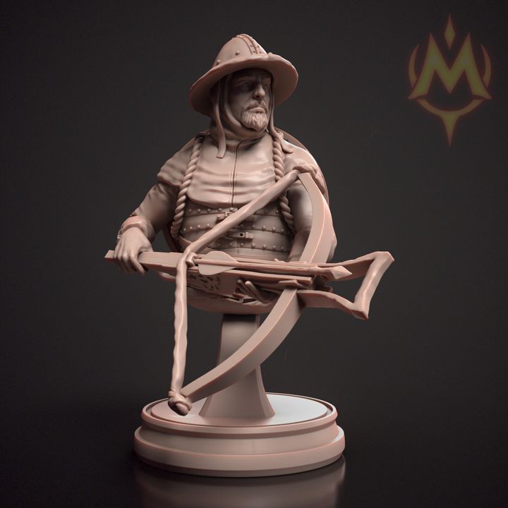 3D Printable Crossbowman Bust by MagicLore Studios