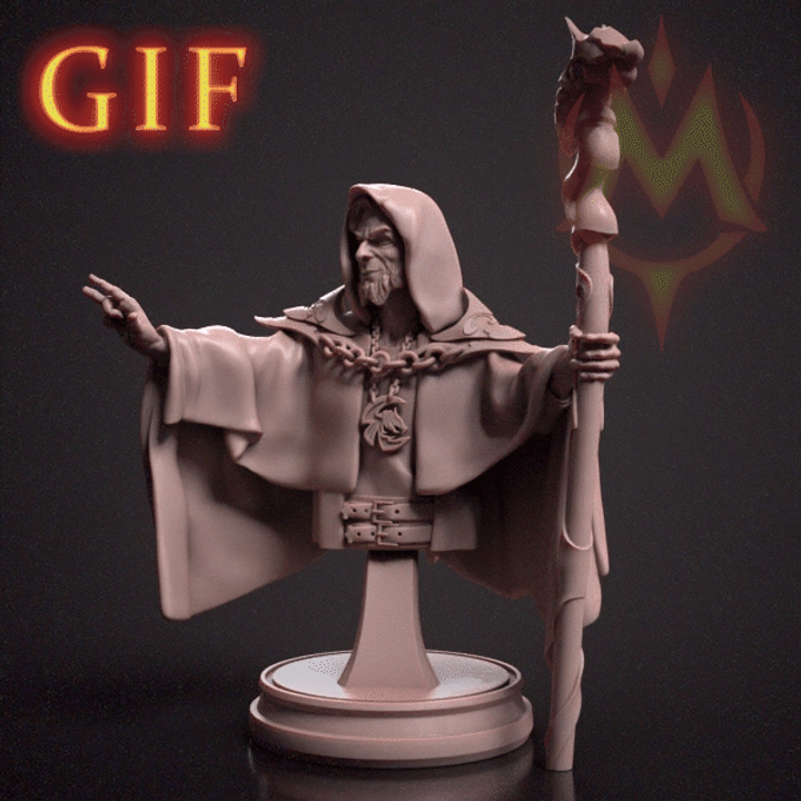 3D Printable Cultist Acolyte Bust by MagicLore Studios