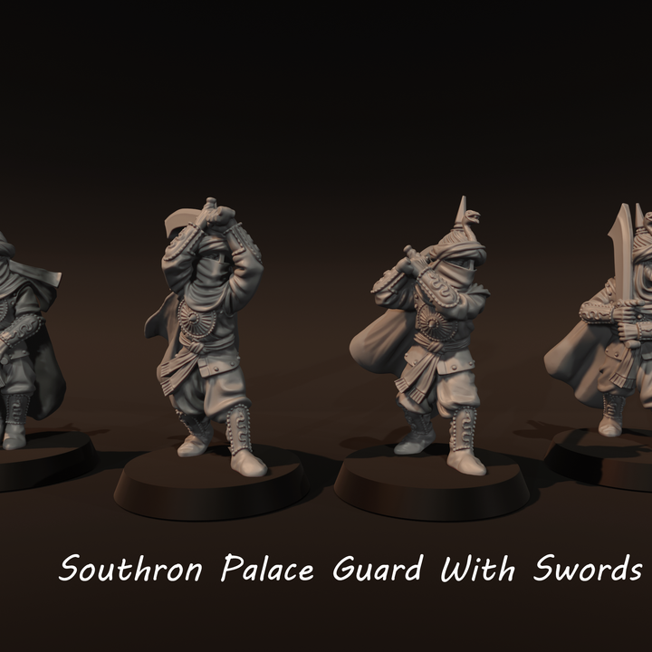 3D Printable Southron Palace Guard With Swords by Medbury Miniatures