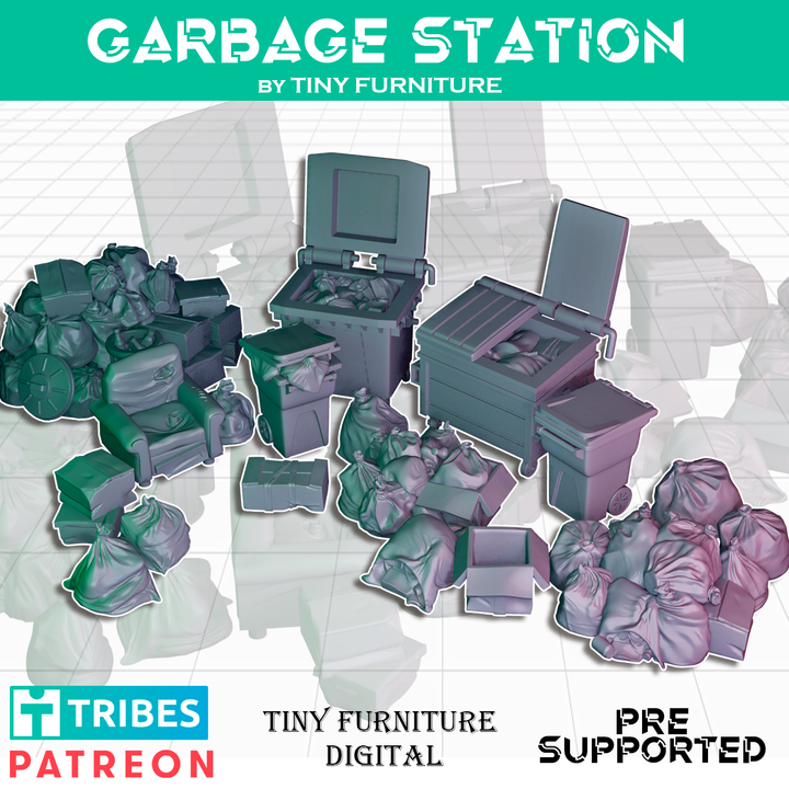 3D Printable Garbage Station by Tiny Furniture