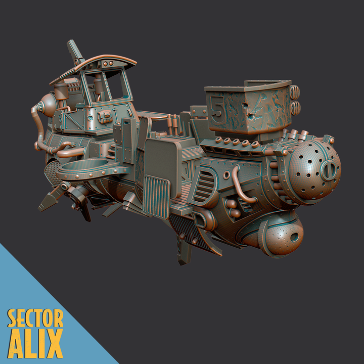 3D Printable SECTOR AL-IX Pirate Thug Boat by Bishok