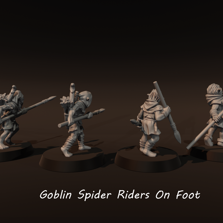 3D Printable Goblin Spider Riders On Foot by Medbury Miniatures