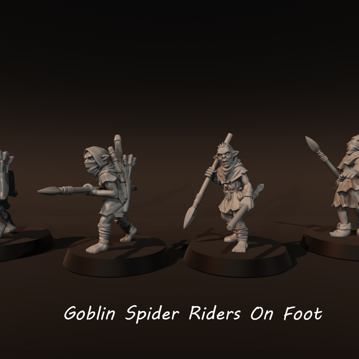 3D Printable Goblin Spider Riders On Foot by Medbury Miniatures