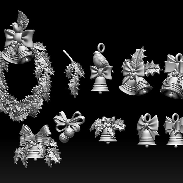 3D Printable bows and bells by 3Dimontis