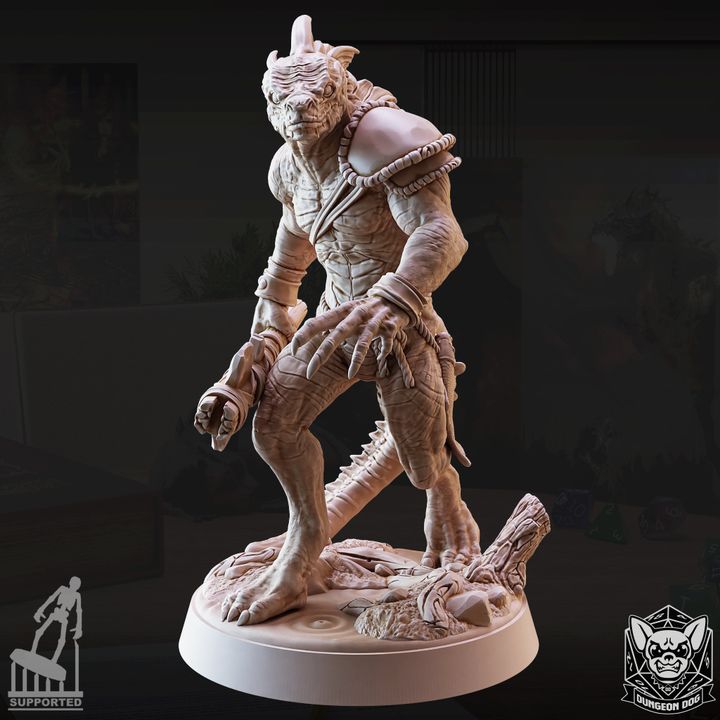 3D Printable Lizard Folk - A by Dungeon Dog