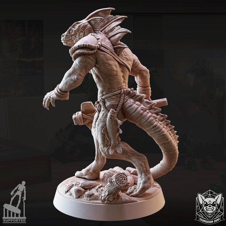 3D Printable Lizard Folk - A by Dungeon Dog