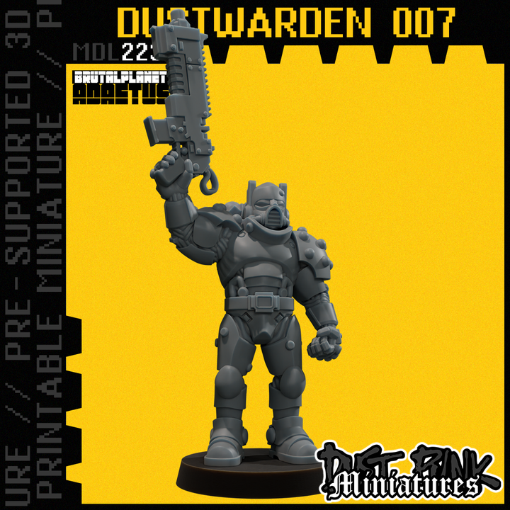 3D Printable MDL223 DUSTWARDEN 007 [PRE-SUPPORTED] by Dust Punk Miniatures