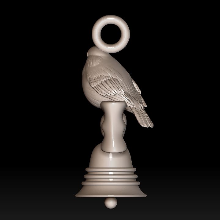 3D Printable bow bird bell by 3Dimontis