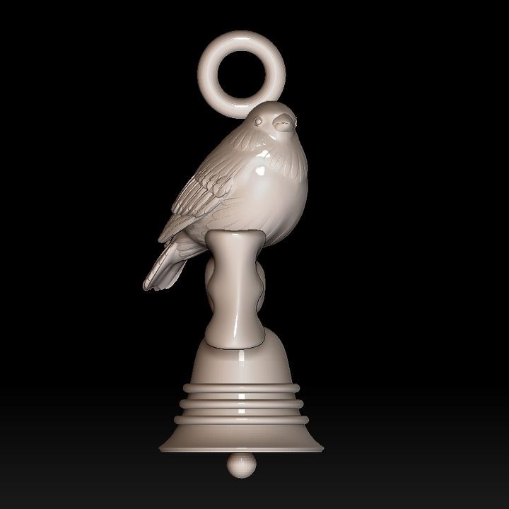 3D Printable bow bird bell by 3Dimontis